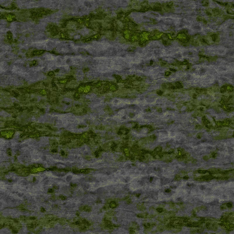 Solid Magma With Moss PBR Texture