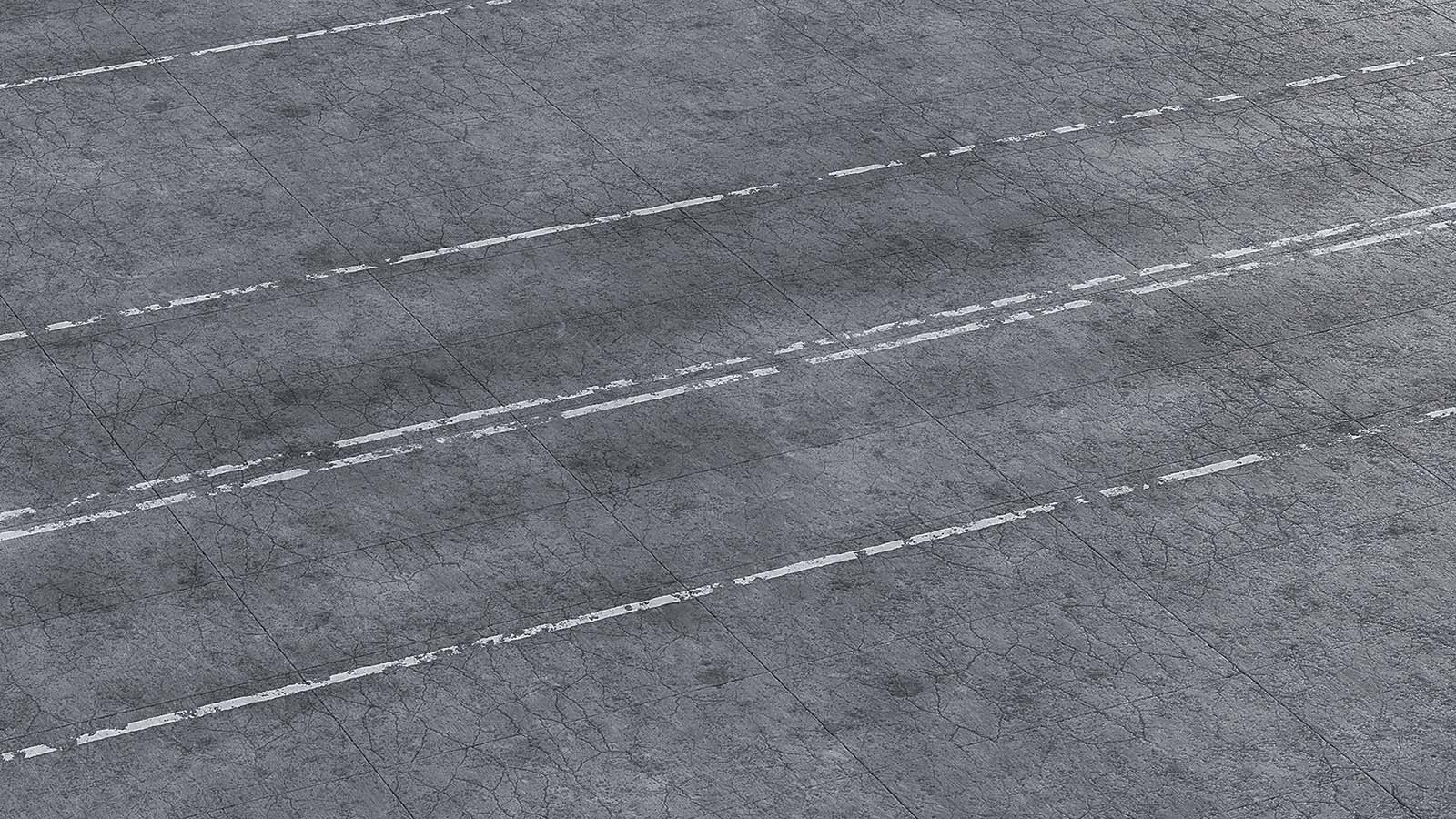 Concrete Road with Lanes PBR Texture