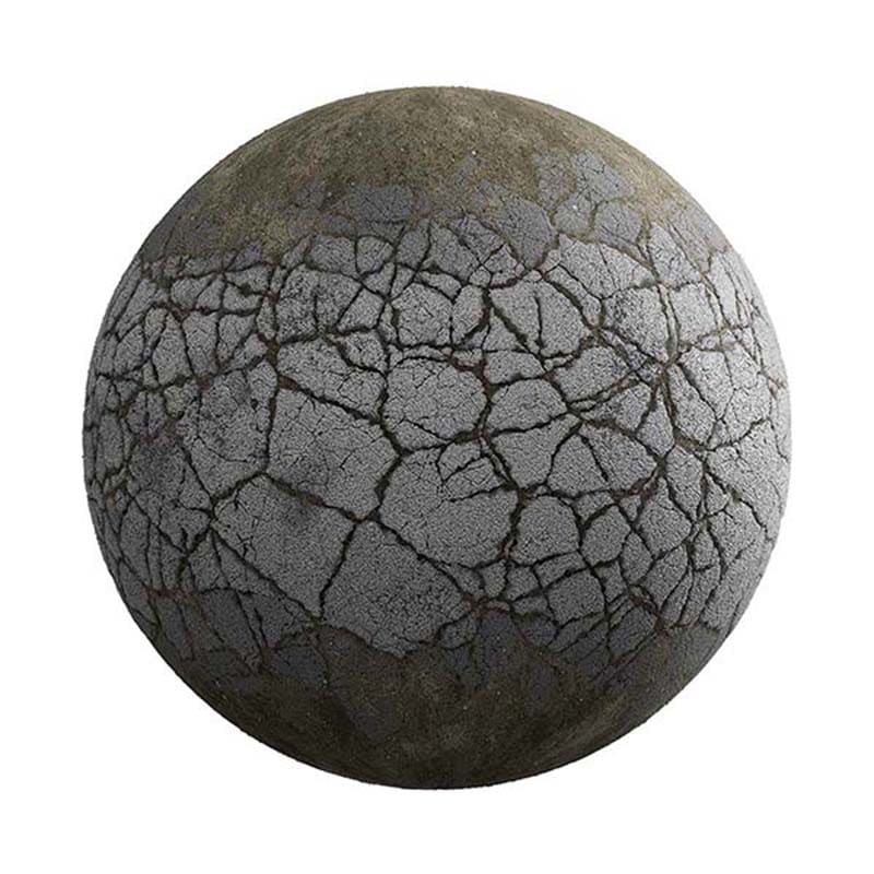 Damaged Road with Roadside PBR Texture