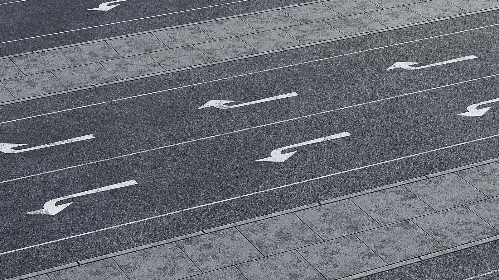 Dark Road with Pavement and Lanes PBR Texture