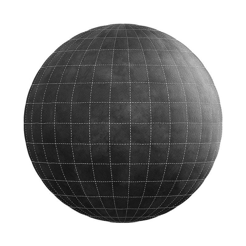 Quilted Black Fabric PBR Texture