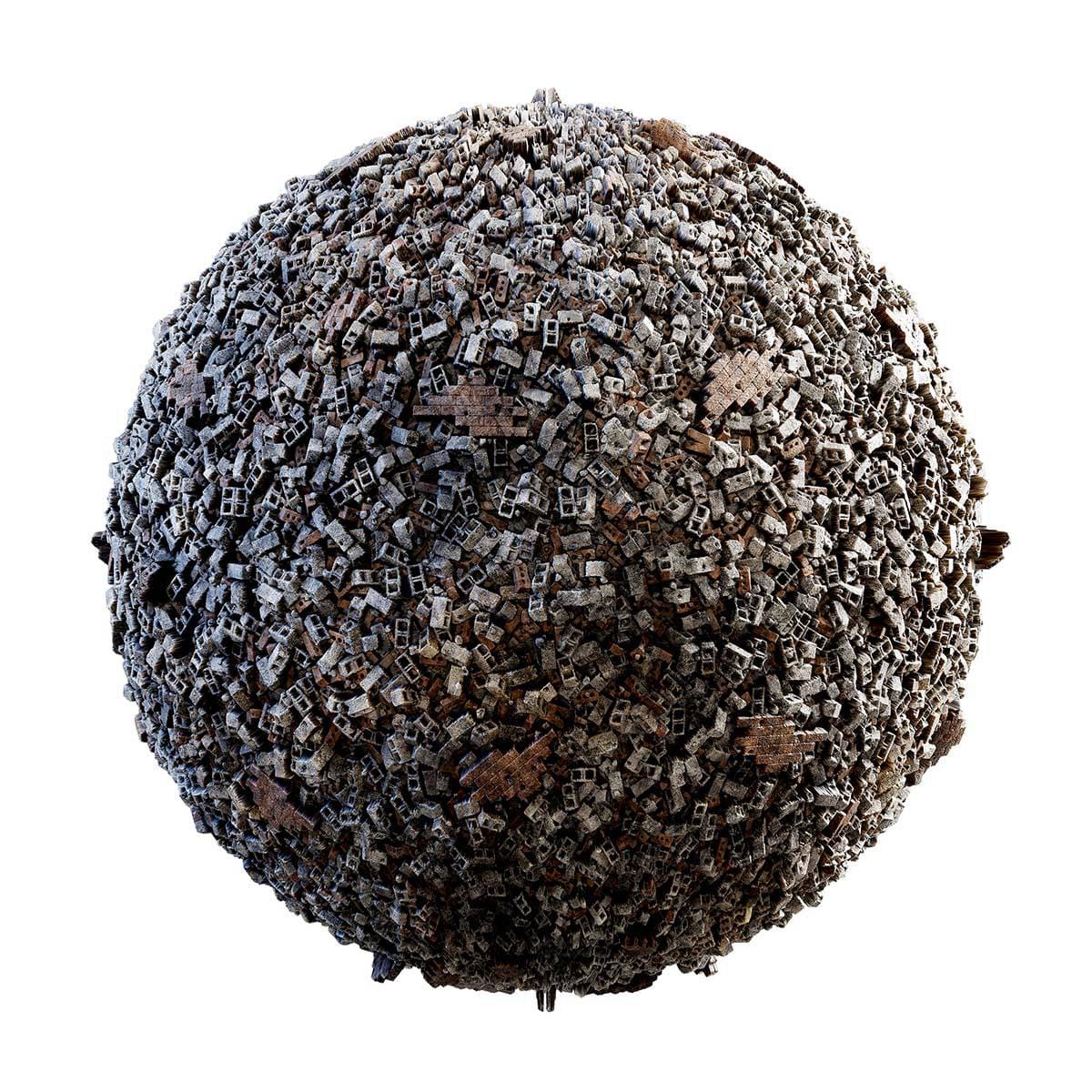 Brick Rubble PBR Texture
