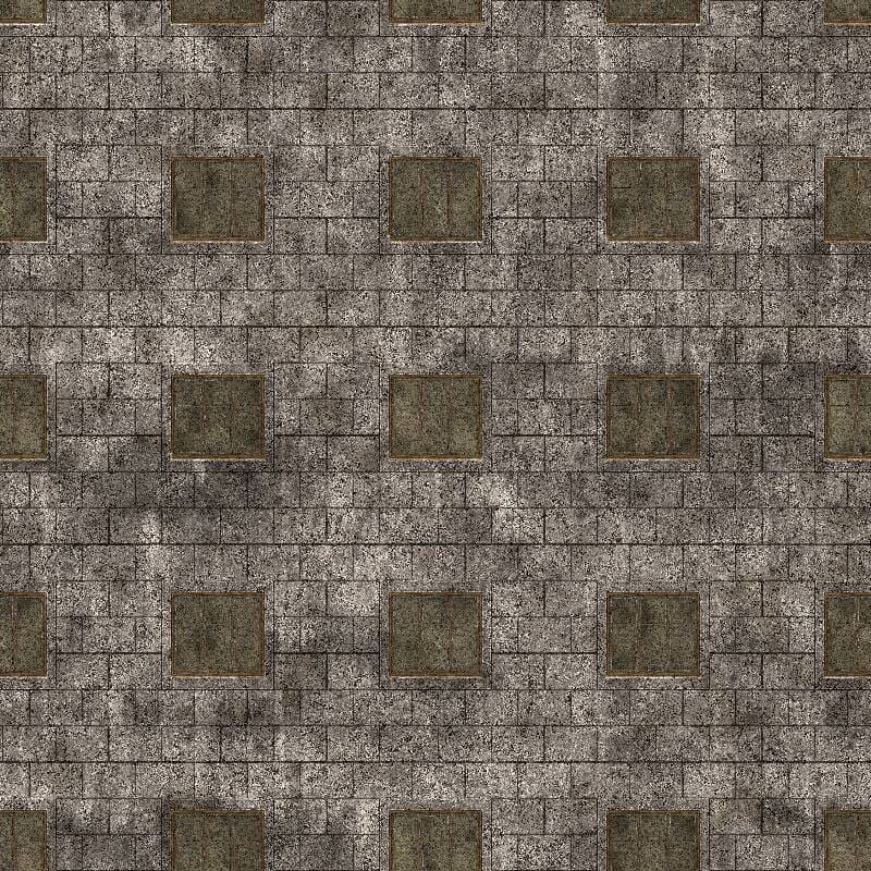 Brick Wall with Masked Windows PBR Texture