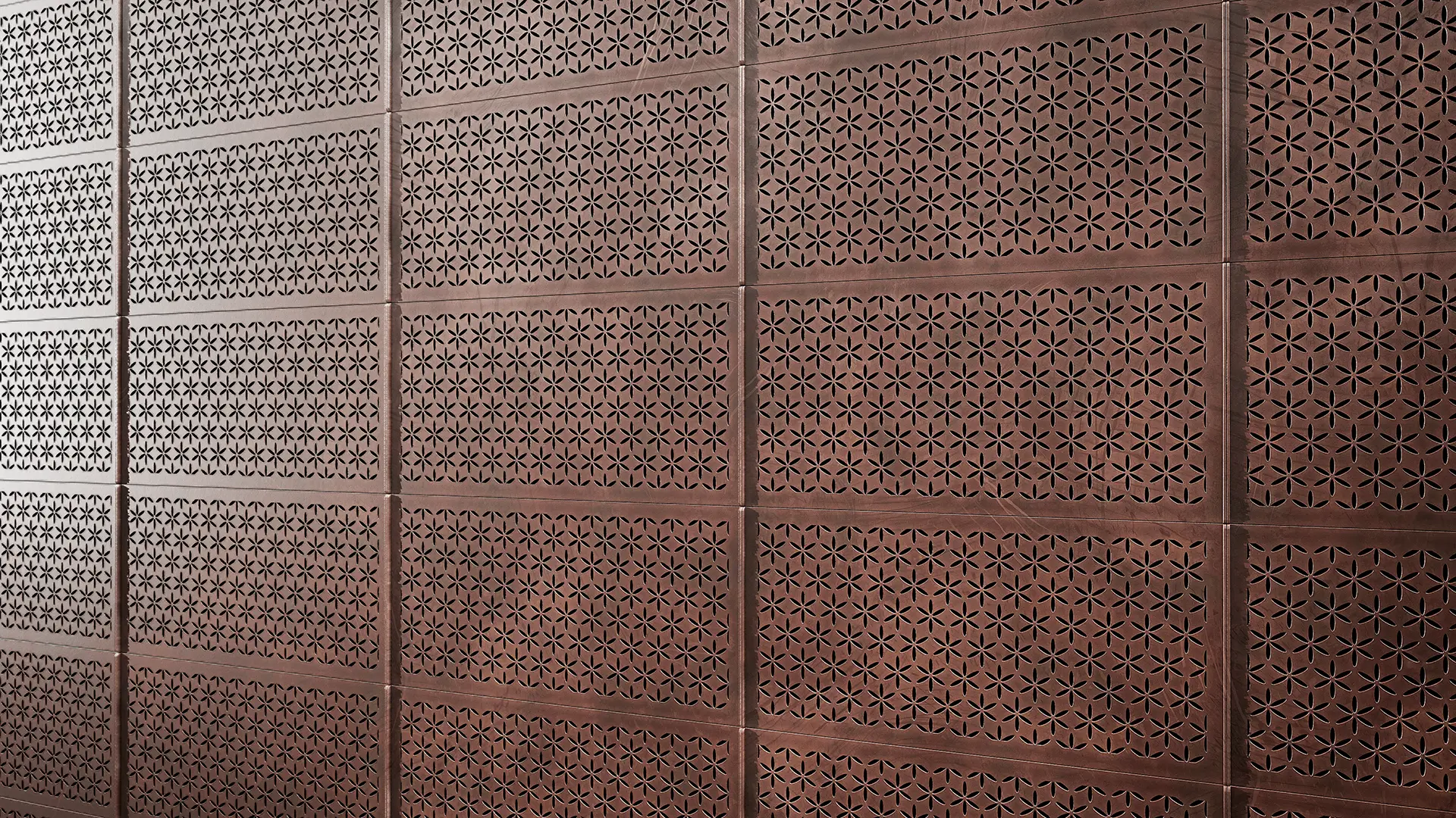 Brown Metal Panel Fence PBR Texture