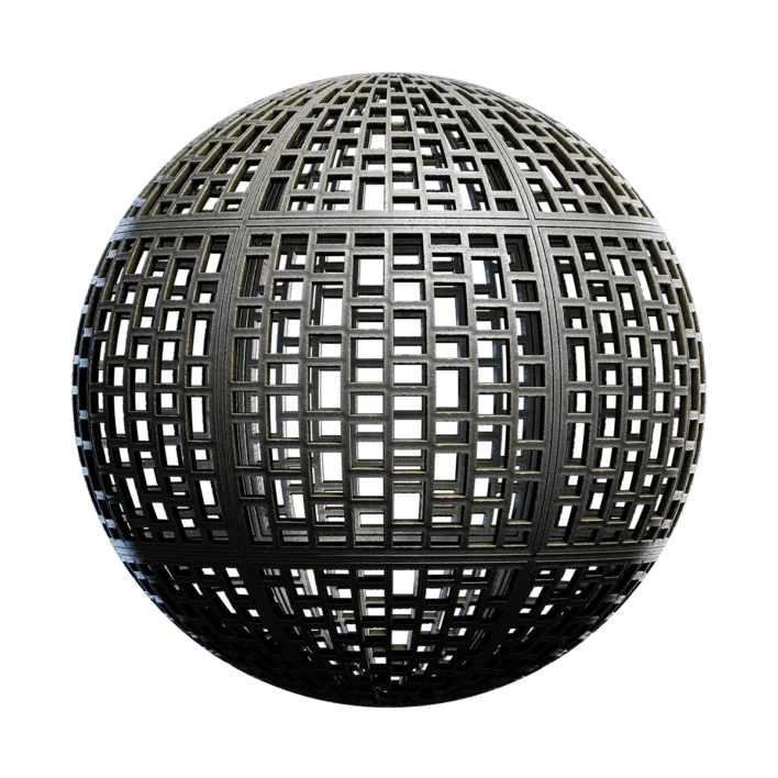 Patterned Iron Panels Fence PBR Texture