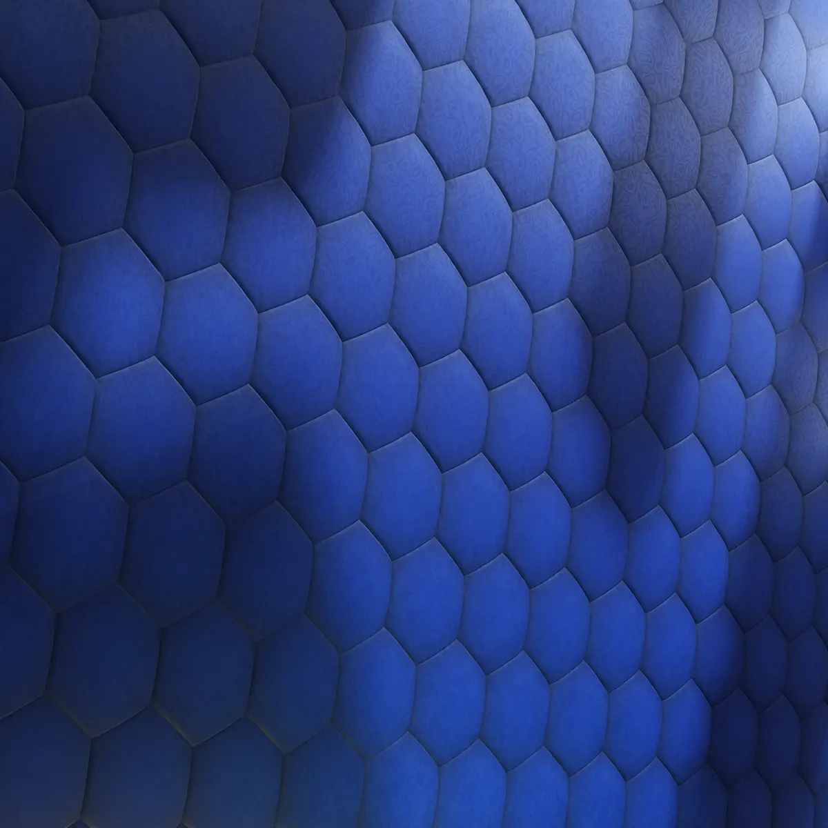 Blue Fabric Hexagonal Wall Panel PBR Texture