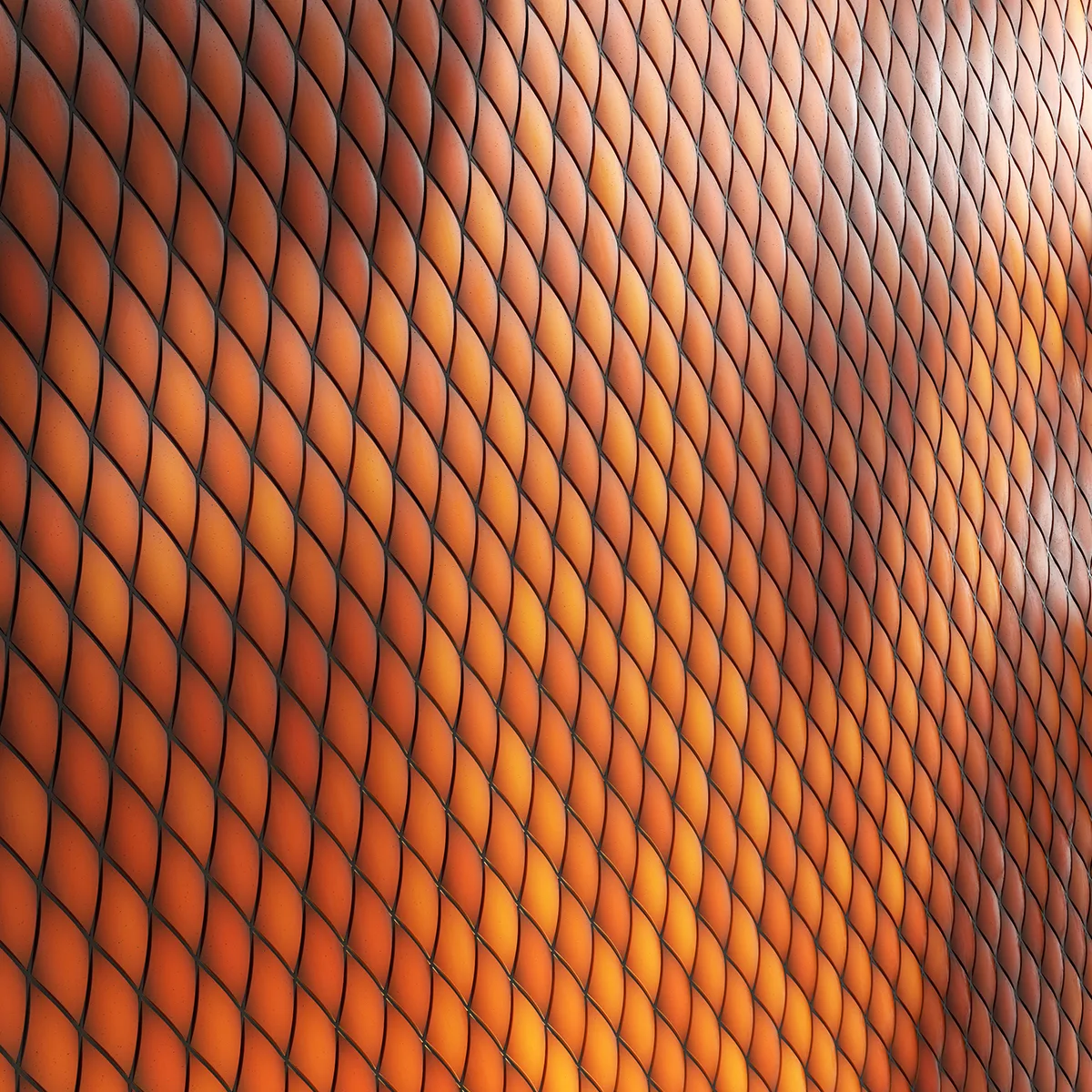 Orange Diamond Pattern Wall Panel PBR Texture