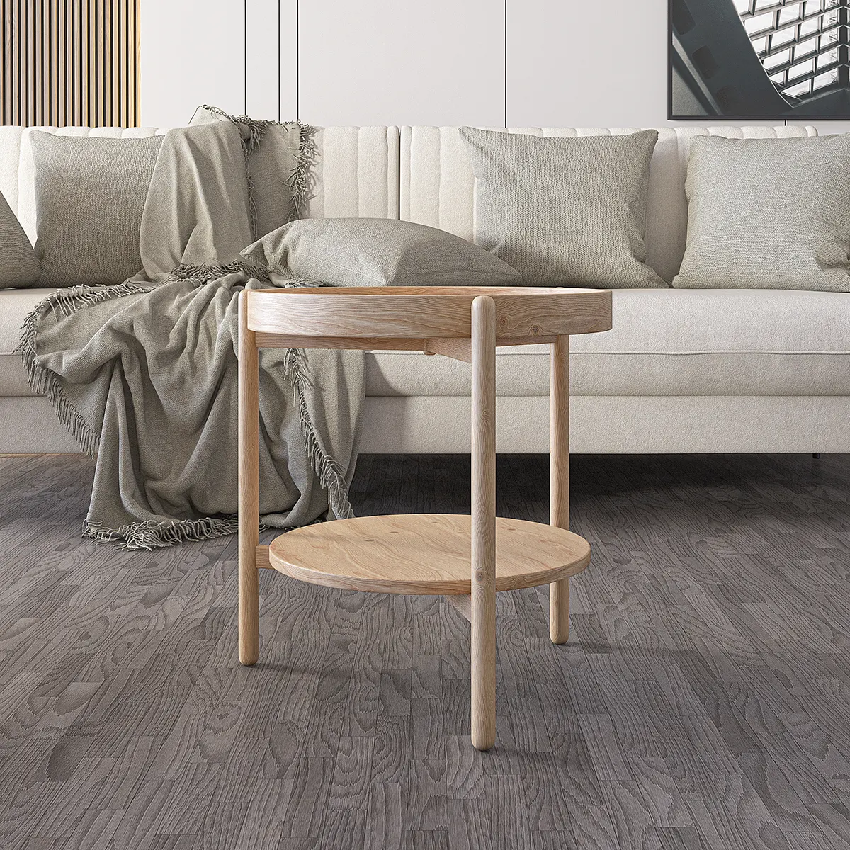 Round Small Wooden Coffee Table