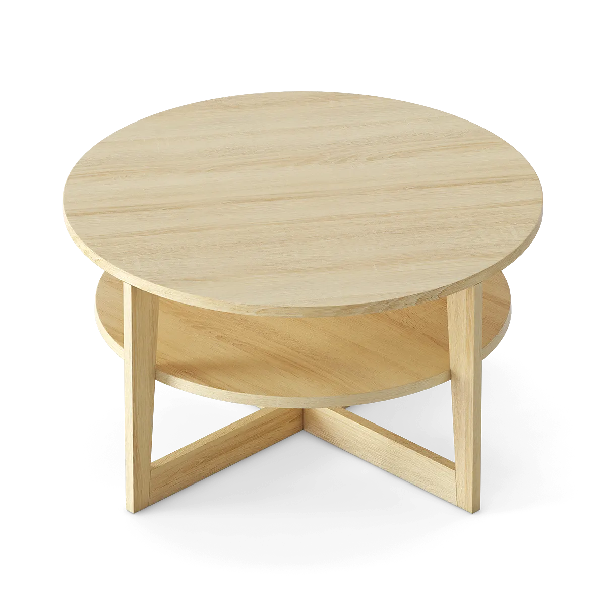 Light Round Wooden Coffee Table