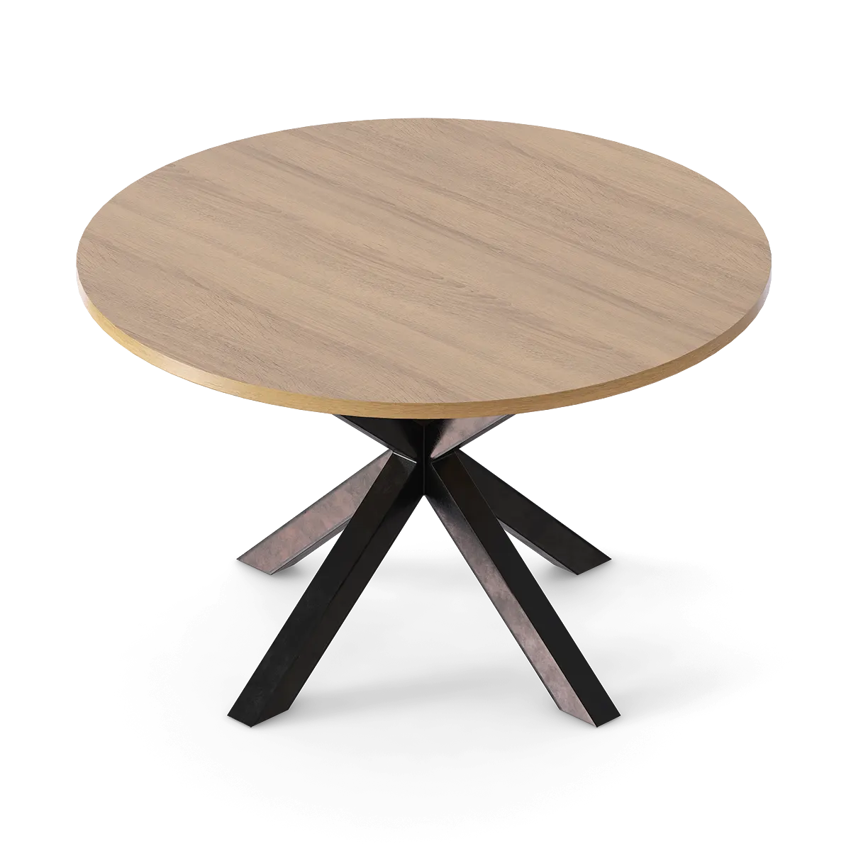 Wooden Top Black Dining Table