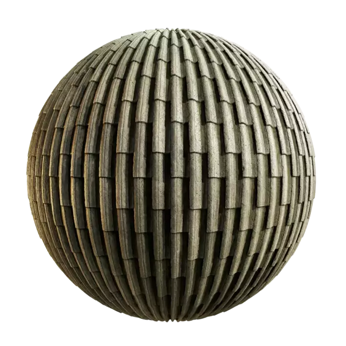 Beige Stone Roof Tiles PBR Texture