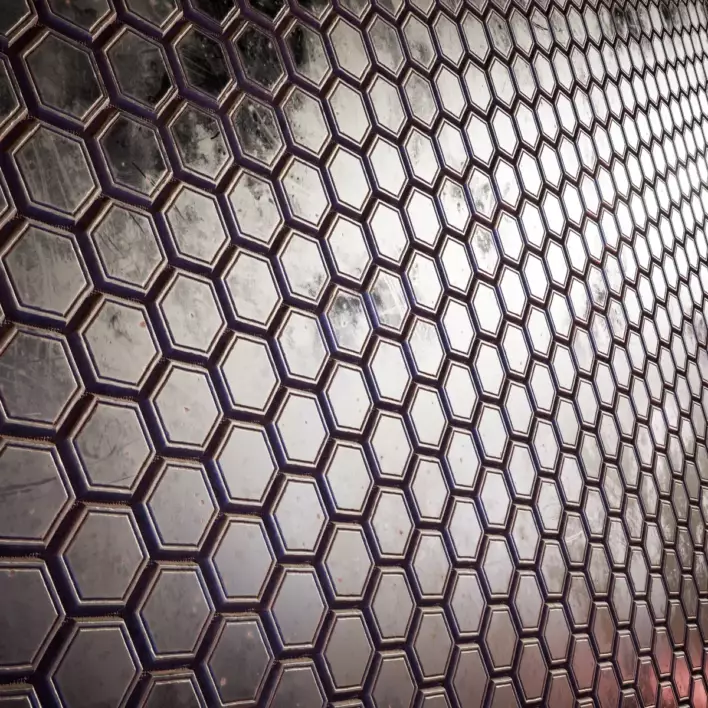 Rusty Hexagonal Wall Panels PBR Texture