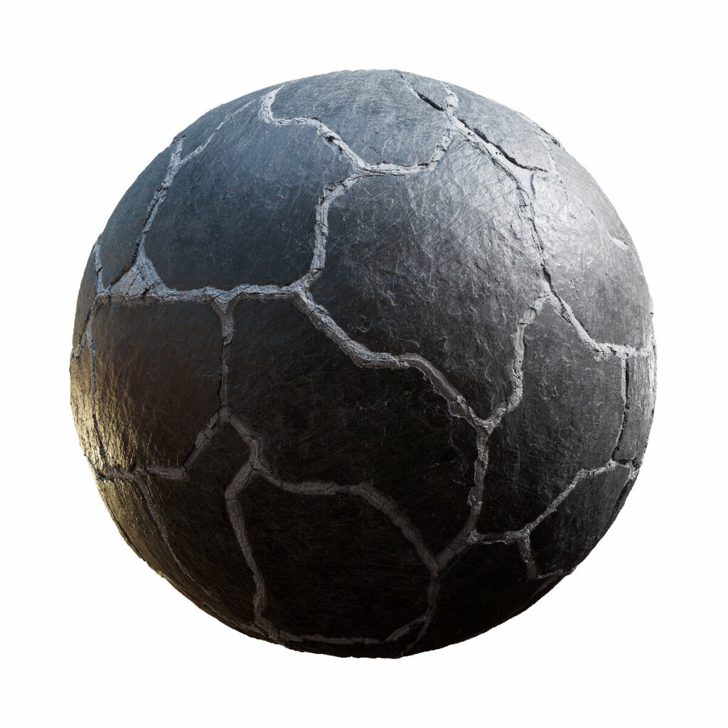 Black Large Stone Wall PBR Texture