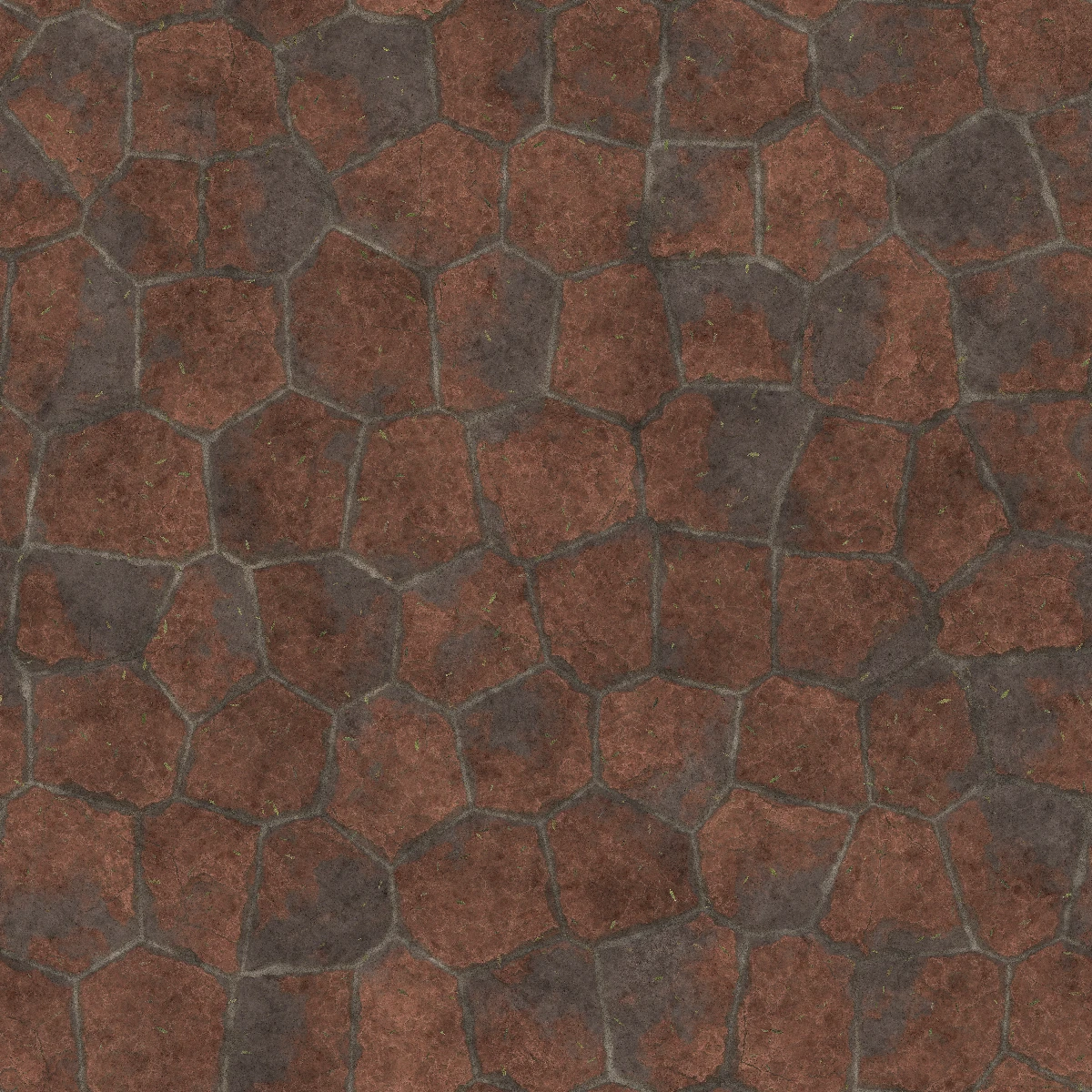 Brown Irregular Stone Pavement PBR Texture