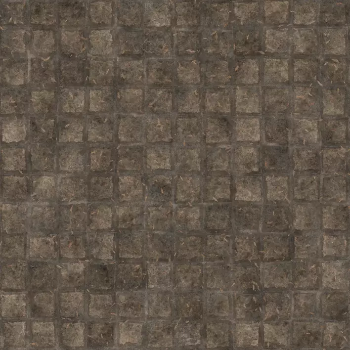 Brown Square Stone Pavement PBR Texture