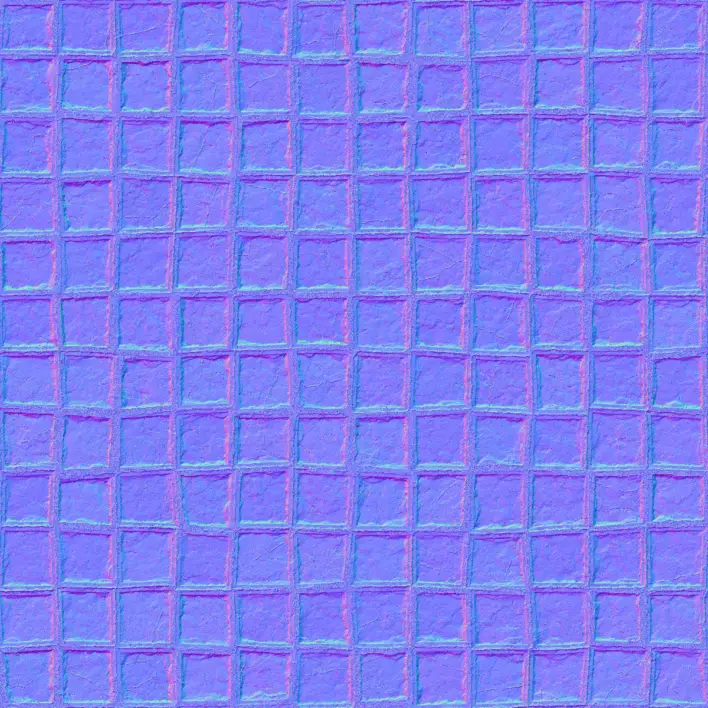 Brown Square Stone Pavement PBR Texture