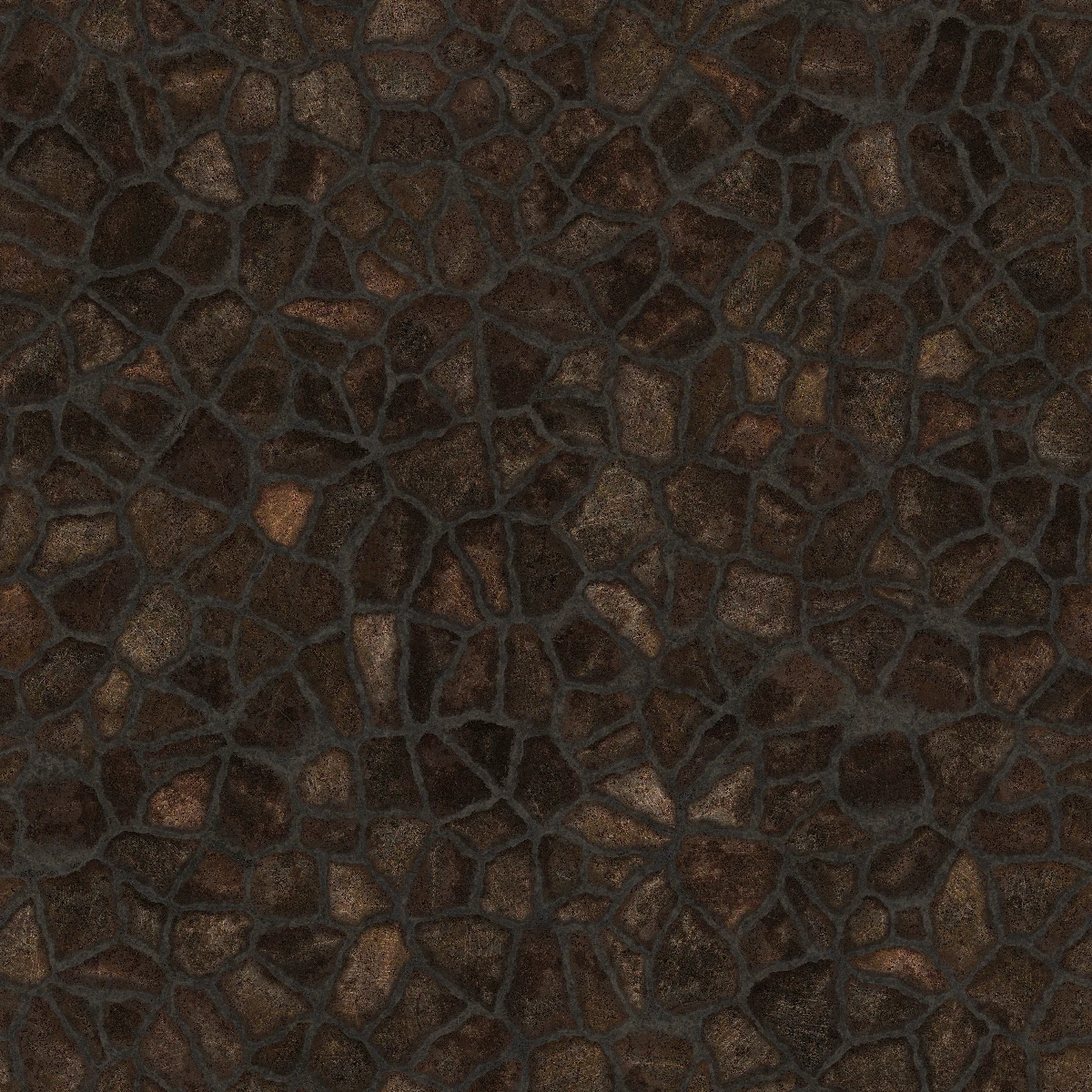 Brown Wet Stone Pavement PBR Texture