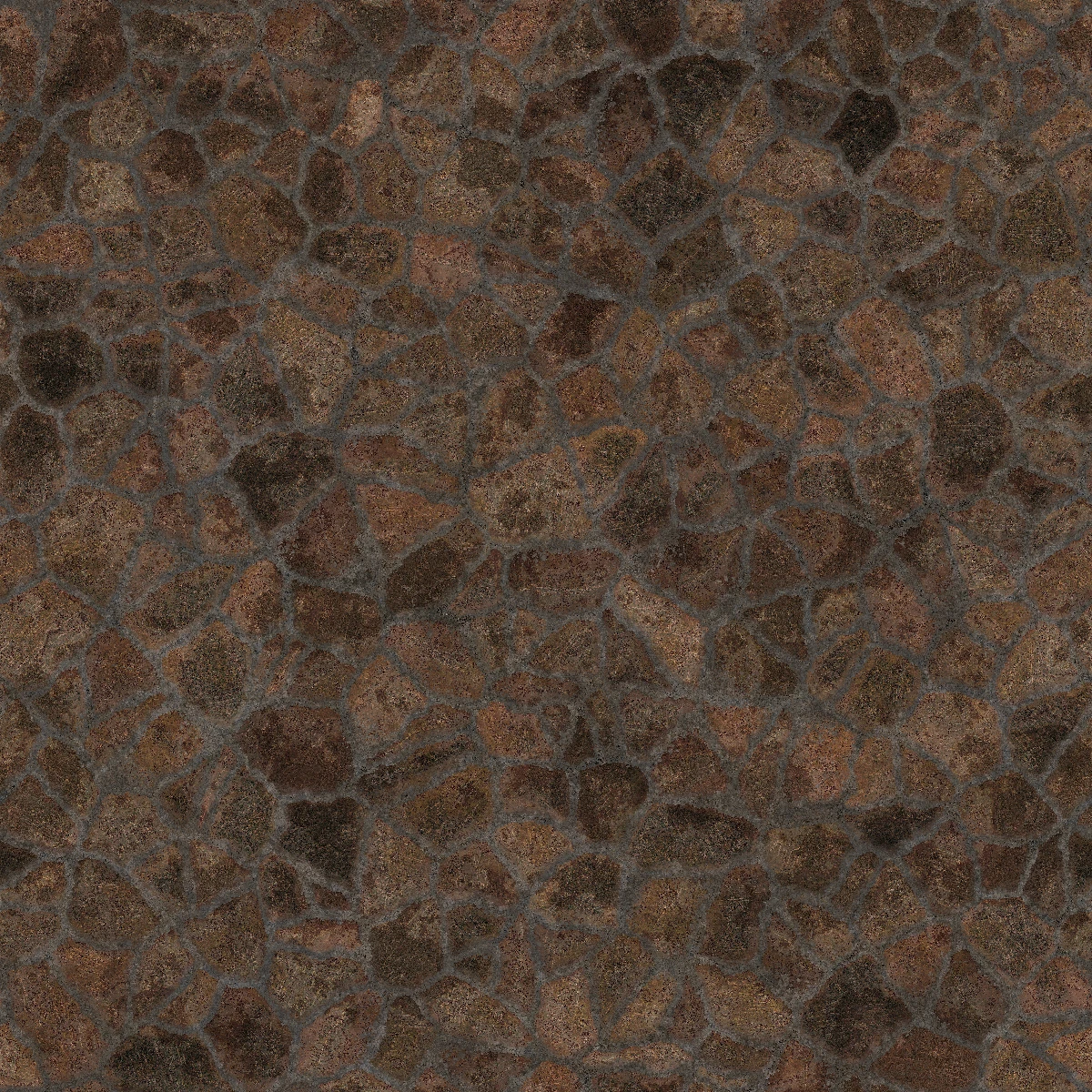 Brown Wet Stone Pavement PBR Texture