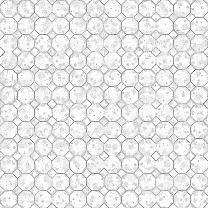 Damaged Red Octagon Tiles PBR Texture