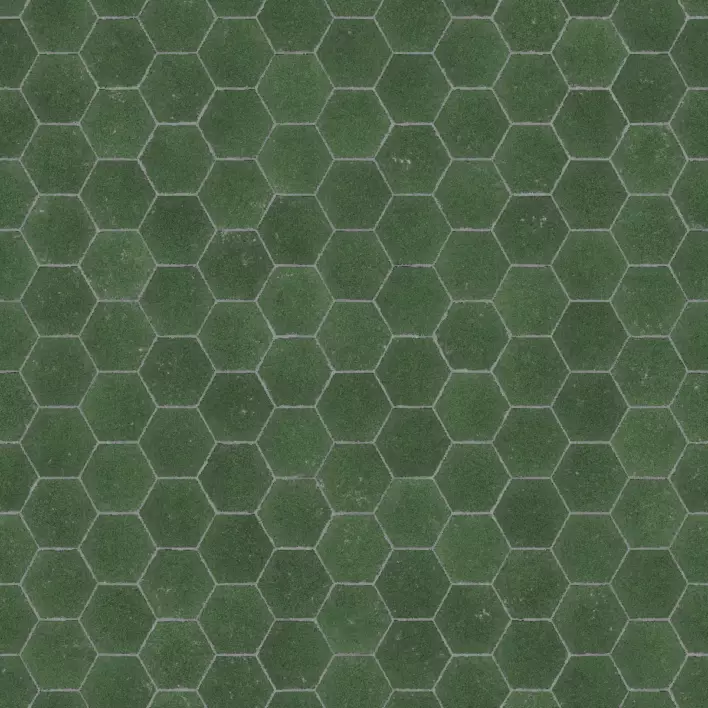 Green Hexagonal Tiles PBR Texture