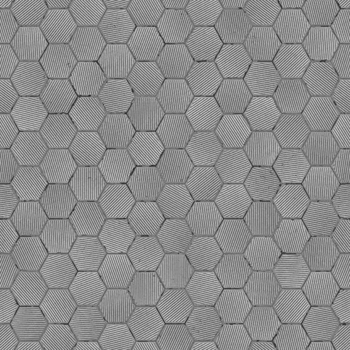 Grey Hexagonal Tiles PBR Texture