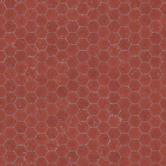 Red Hexagonal Tiles PBR Texture