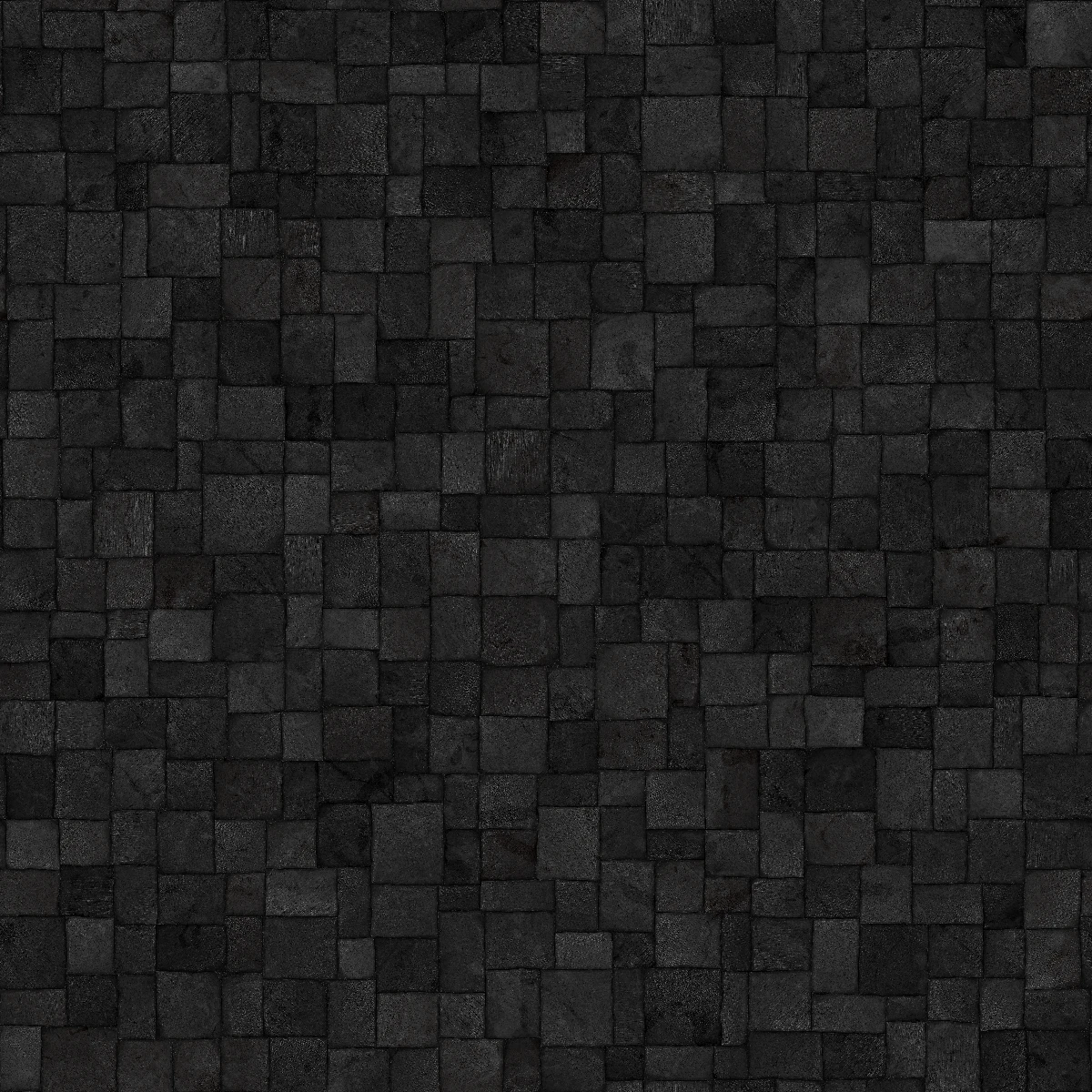 Black Square Stone Wall PBR Texture