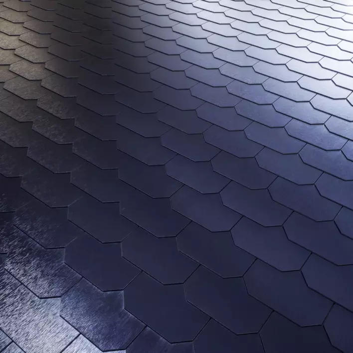 Blue Metal Shingle Roof PBR Texture