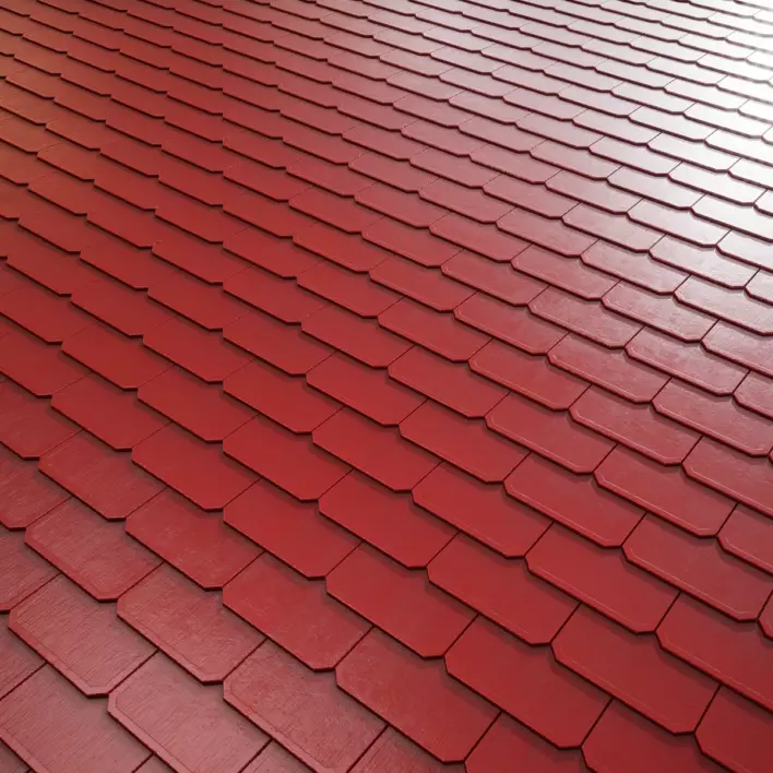Red Rectangular Shingle Roof PBR Texture