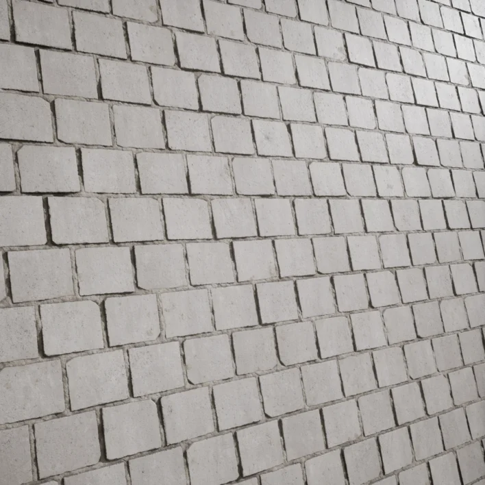 White Concrete Block Wall PBR Texture