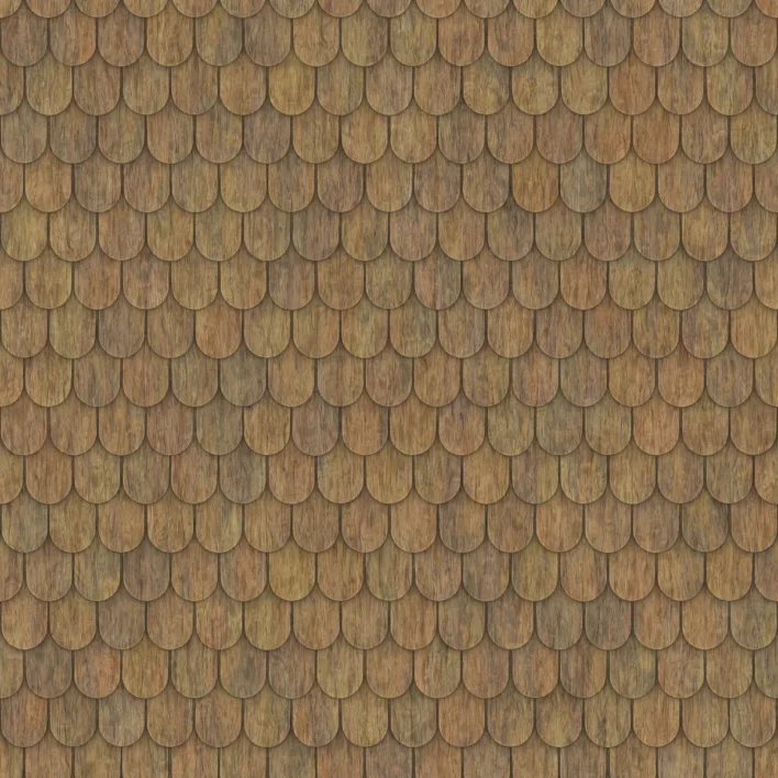 Wooden Shingle Roof PBR Texture