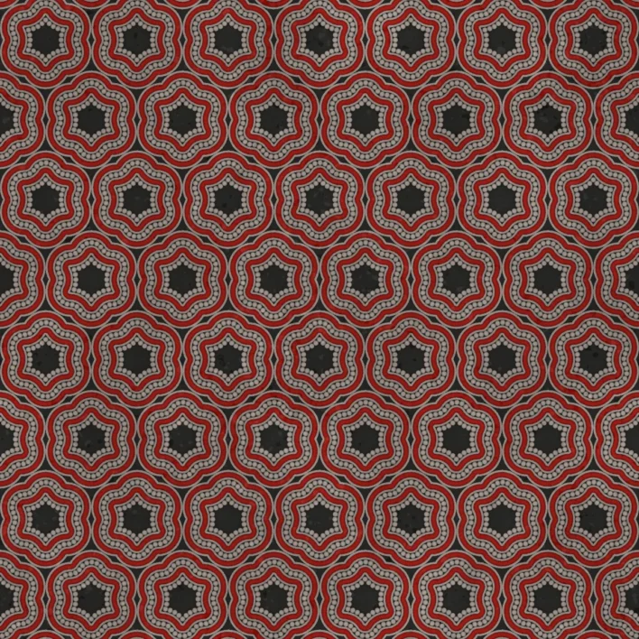 Black Red Patterned Fabric PBR Texture