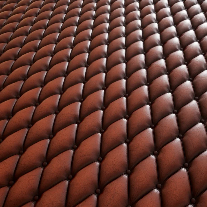 Brown Chesterfield Quilted Leather PBR Texture