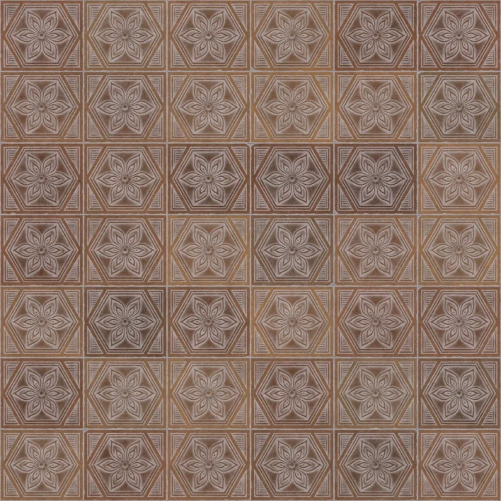 Dusty Patterned Clay Tiles PBR Texture