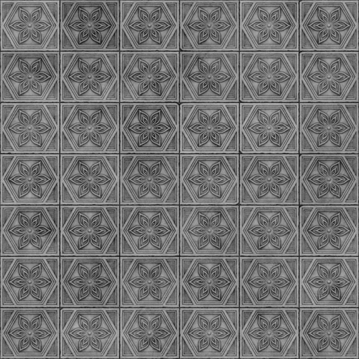 Dusty Patterned Clay Tiles PBR Texture