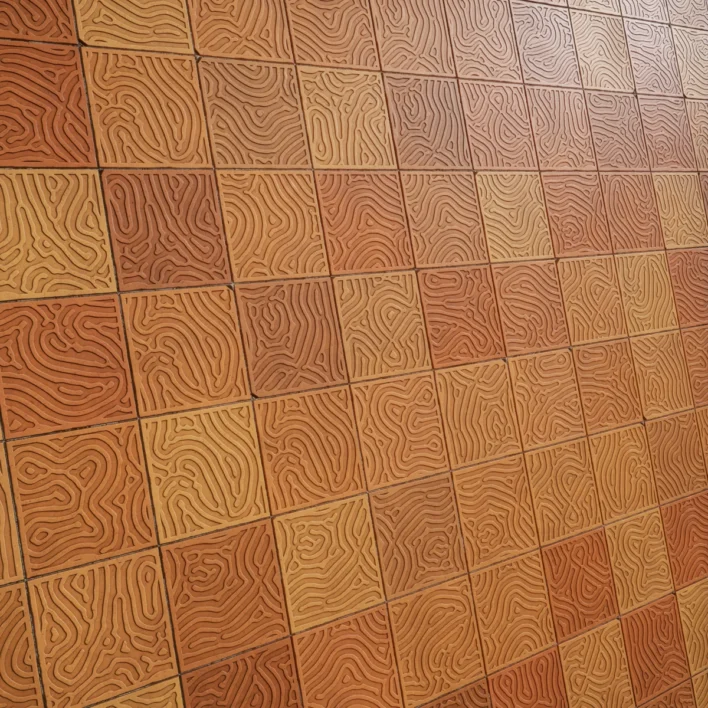 Patterned Clay Tiles PBR Texture