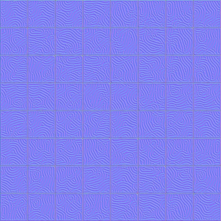 Patterned Clay Tiles PBR Texture