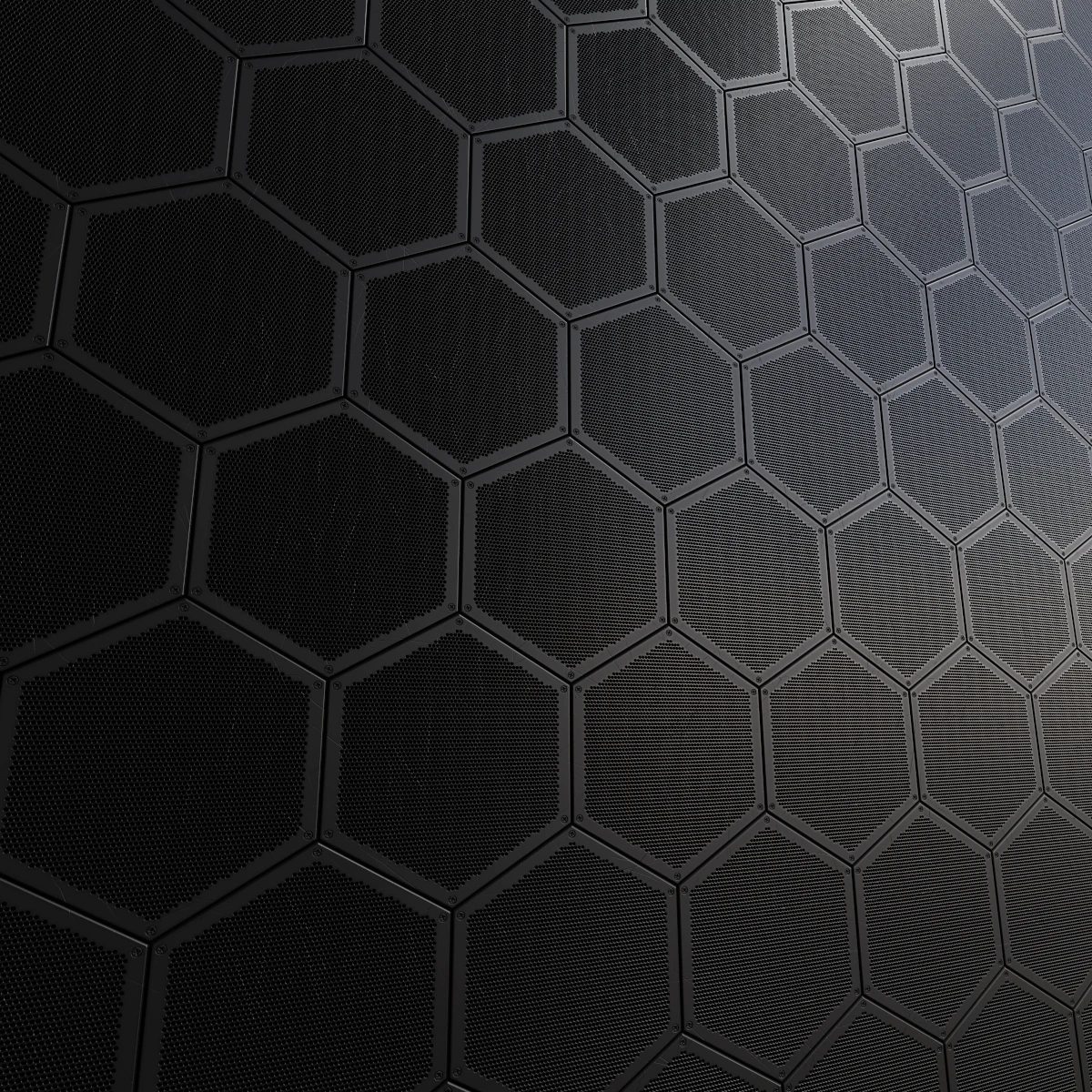 Black Hexagonal Soundproof Panels PBR Texture