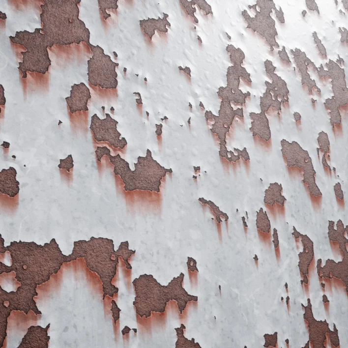 Rusty White Painted Metal PBR Texture