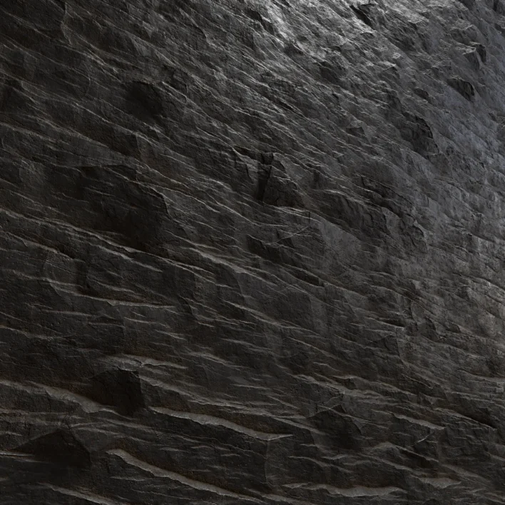 Black Rock Cliff PBR Texture