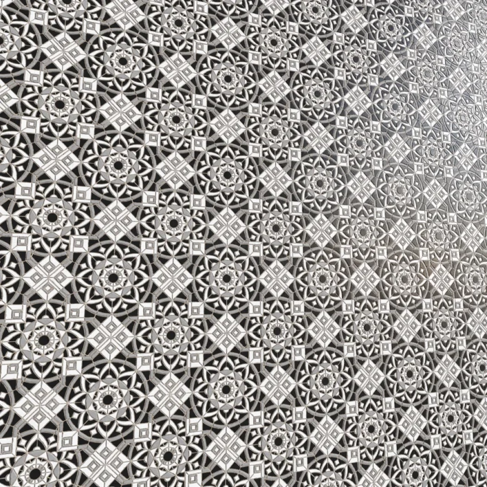 Black White Patterned Tiles PBR Texture