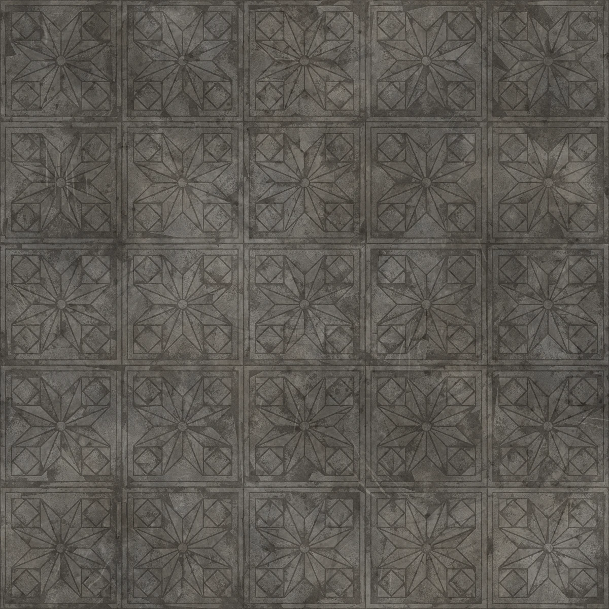 Old Concrete Patterned Tiles PBR Texture