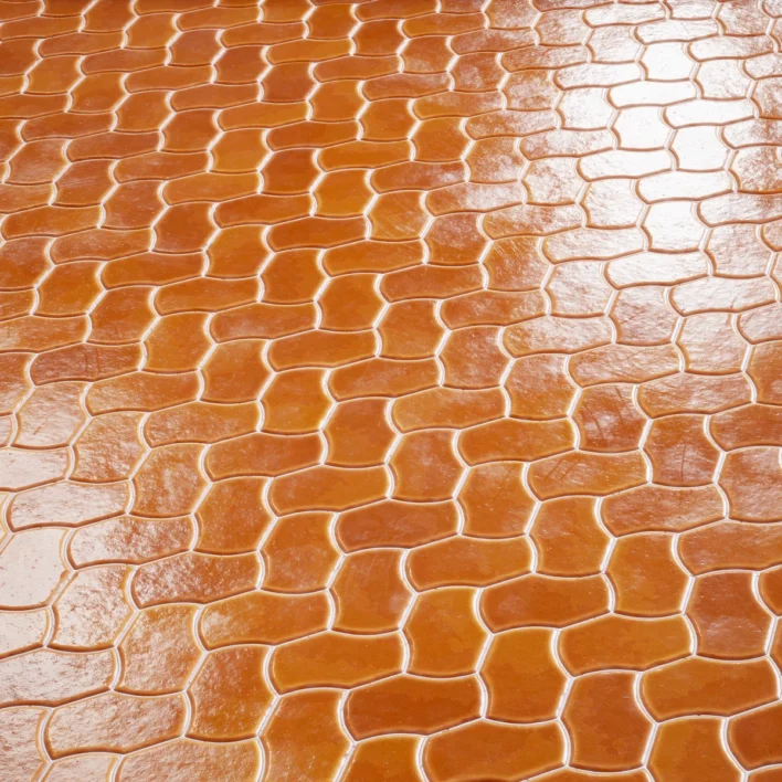 Orange Cell Tiles PBR Texture