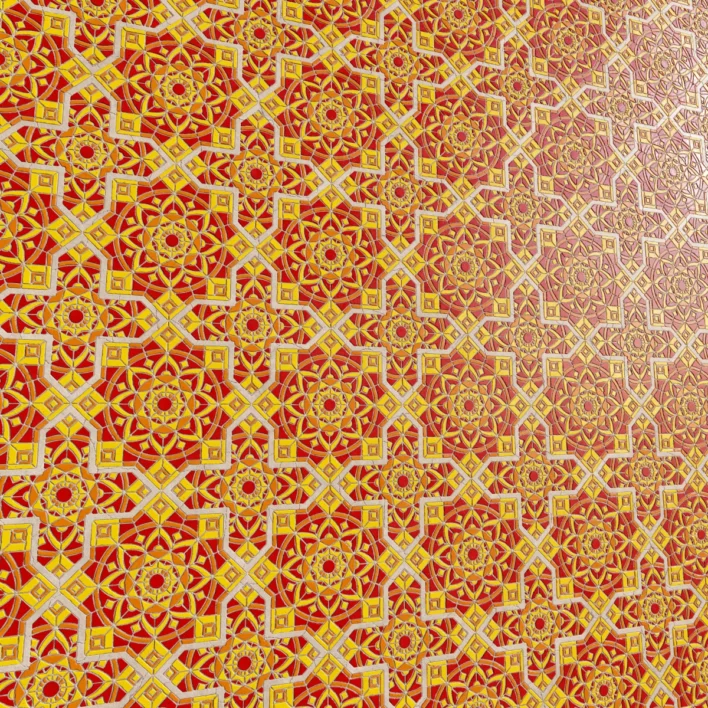 Red Orange Patterned Tiles PBR Texture