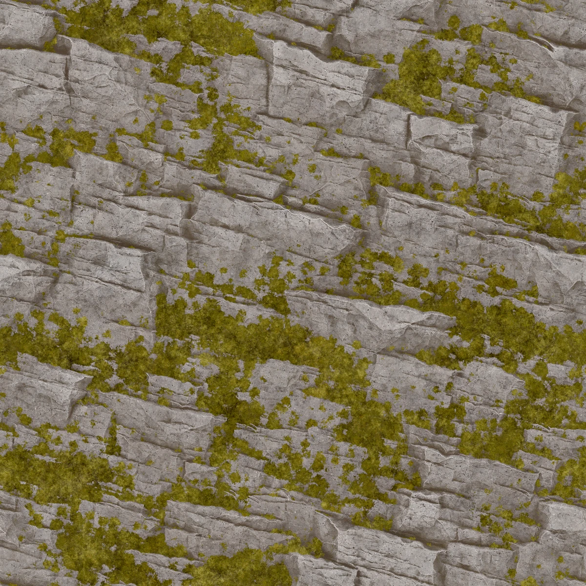 Rock Cliff With Moss PBR Texture