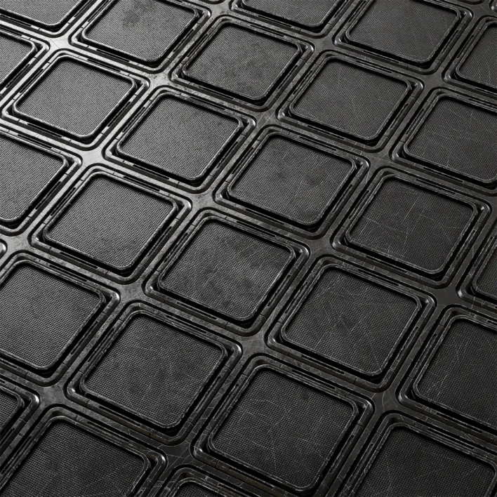 Black Sci-Fi Wall Panels PBR Texture