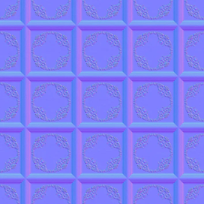 Old Baroque Ceiling PBR Texture