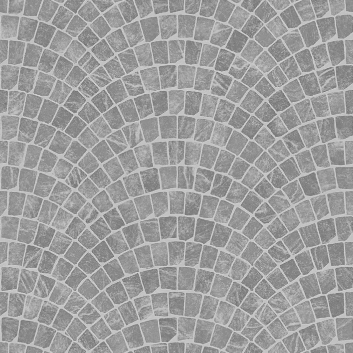 Grey Stone Arc Tiles PBR Texture