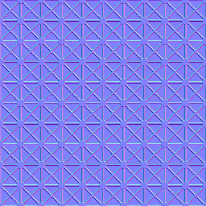 Blue Painted Metal Grate