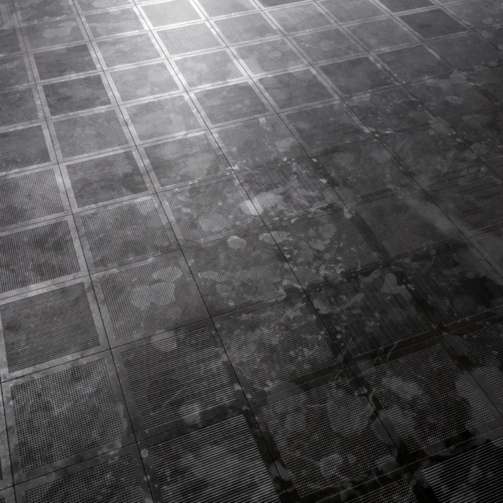 Stained Metal Floor Tiles